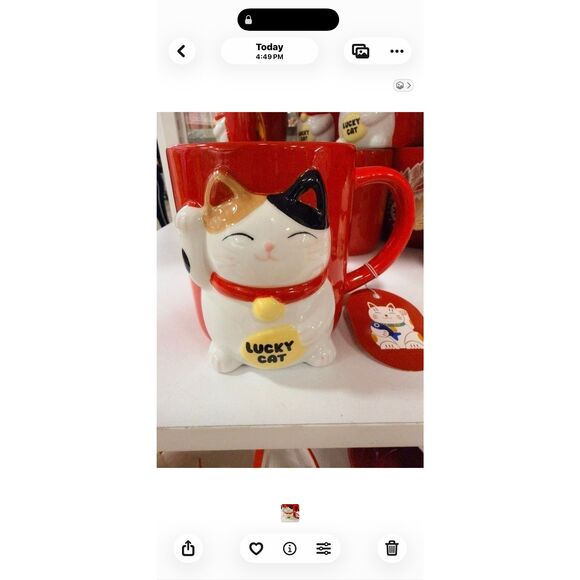 Sunday Morning | Dining | Rare Nwt Asian Lucky Cat 3d Mug Hand Painted ...